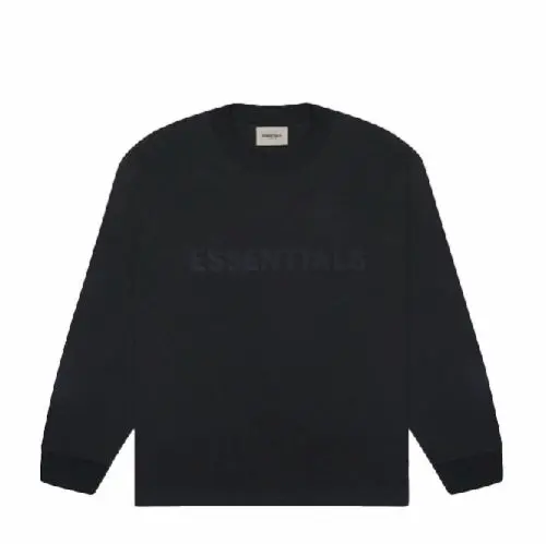 ESSENTIALS BOXY LONG SLEEVE TEE SS20 BLACK | AREA 02