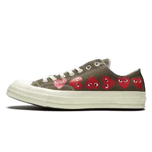 CHUCK TAYLOR ALL STAR 70 OX COMME DES GARCONS PLAY MULTI HEART GREEN ...