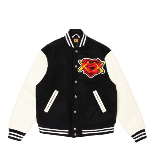 HUMAN MADE KAWS VARSITY JACKET #1 BLACK | AREA 02 — 亞洲指標潮流文化交易所