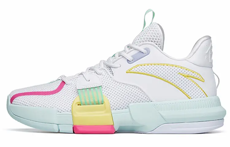 ANTA LIGHT CRAZY 1 BASKETBALL SHOES WHITE GREEN PINK | AREA 02