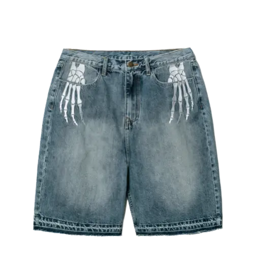 AES SKELETON HAND WASHED DENIM SHORTS | AREA 02 — 亞洲指標潮流文化交易所